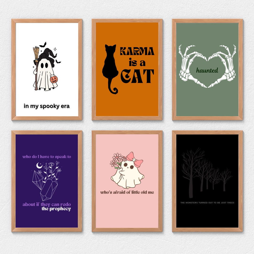 Taylor Swift Halloween Prints, Printable Wall Art, Set of 6, Taylor ...