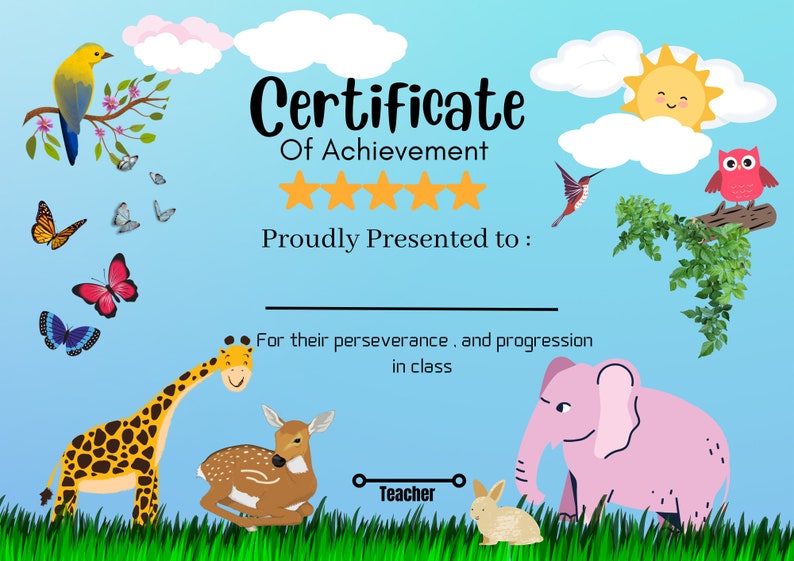 Certificate of Achievement for Children - Etsy