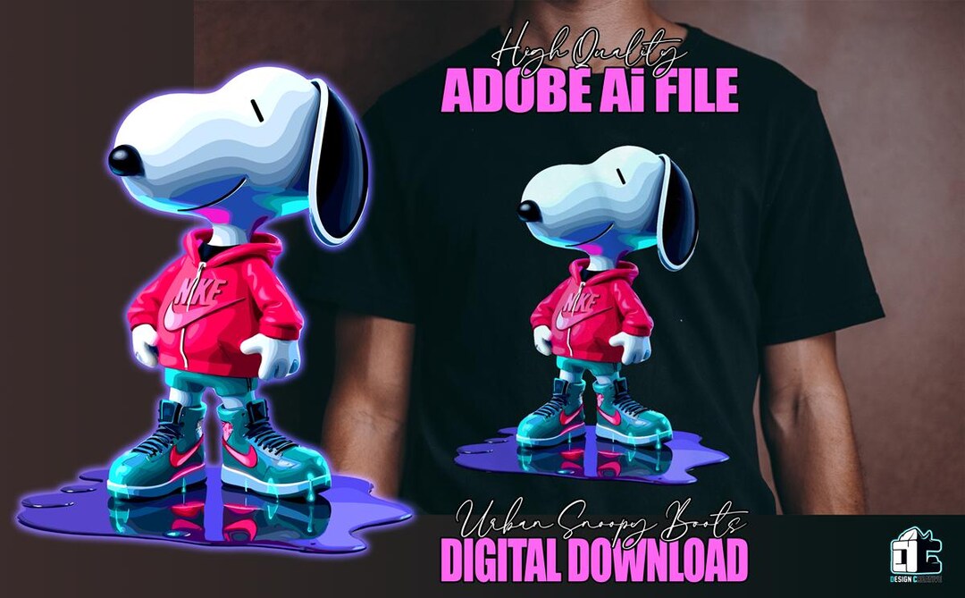 Amazing Illustration of Snoopy Boots Nike Boots T-shirt Hoody ...
