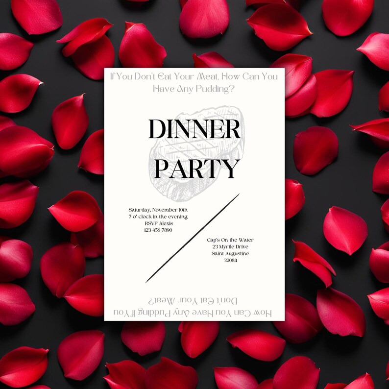 Editable Dinner Party Invitation - Etsy