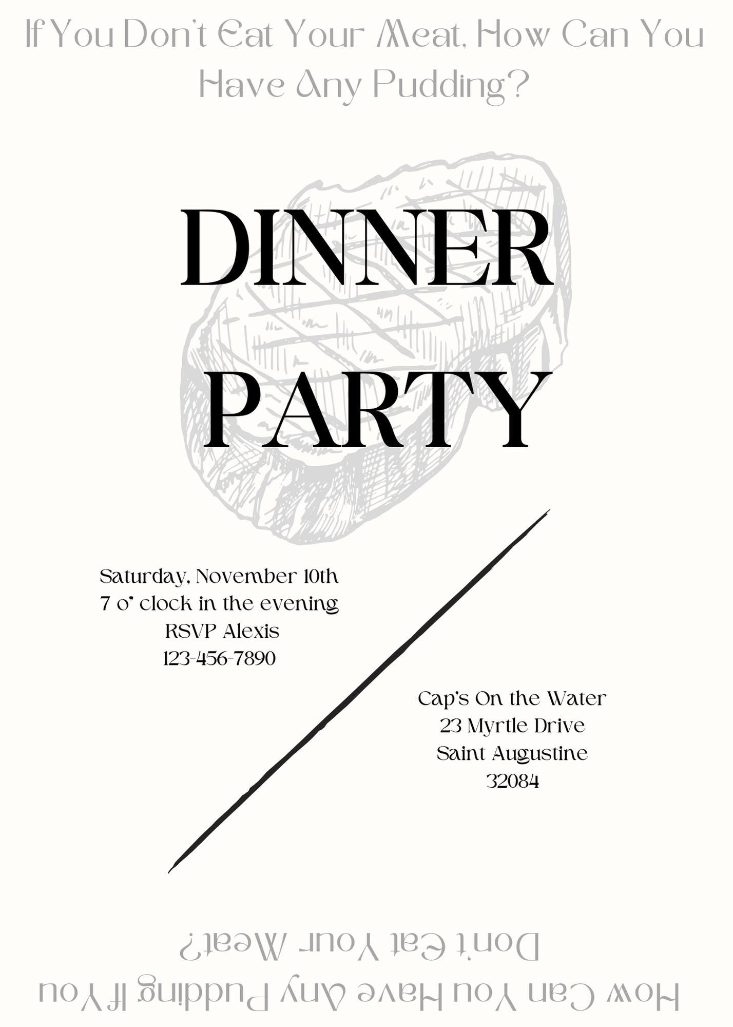 Editable Dinner Party Invitation - Etsy
