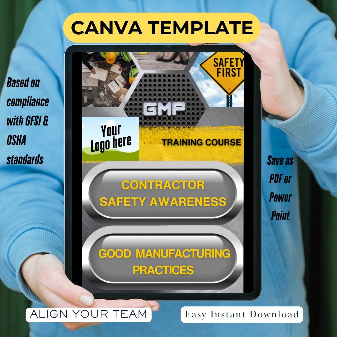 Food Safety GMP and Safety Training Template, GMP Training Presentation ...