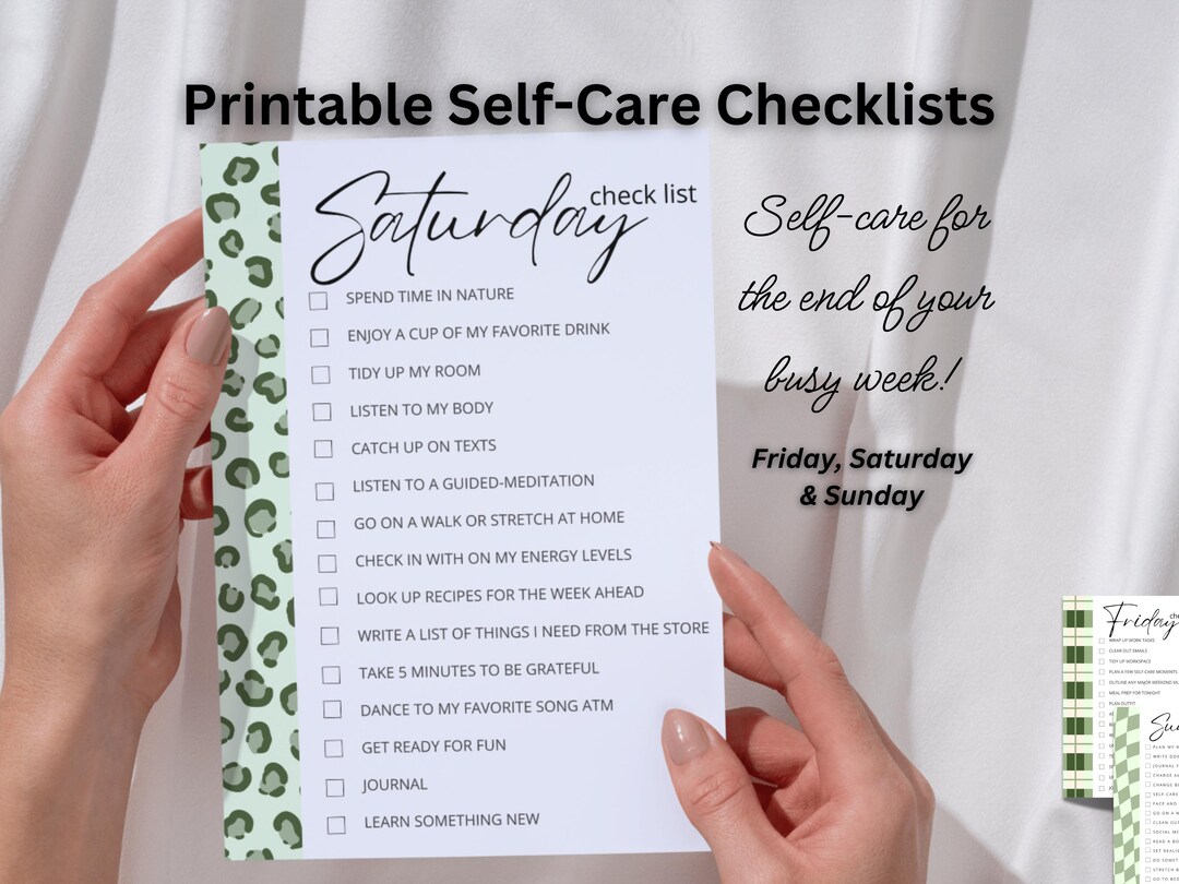 Printable Weekend Planner Editable Weekend Checklist Printable Self ...