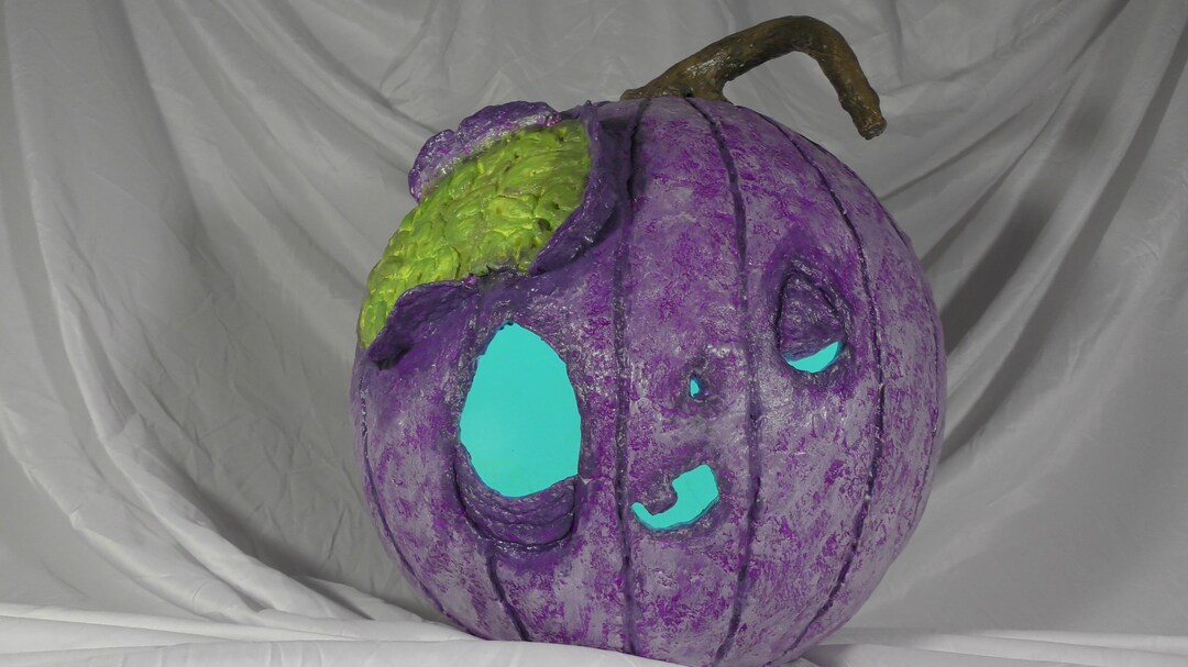 Cute Zombie Pumpkin, Custom Paper Mache Pumpkin, Paper Mache Clay ...