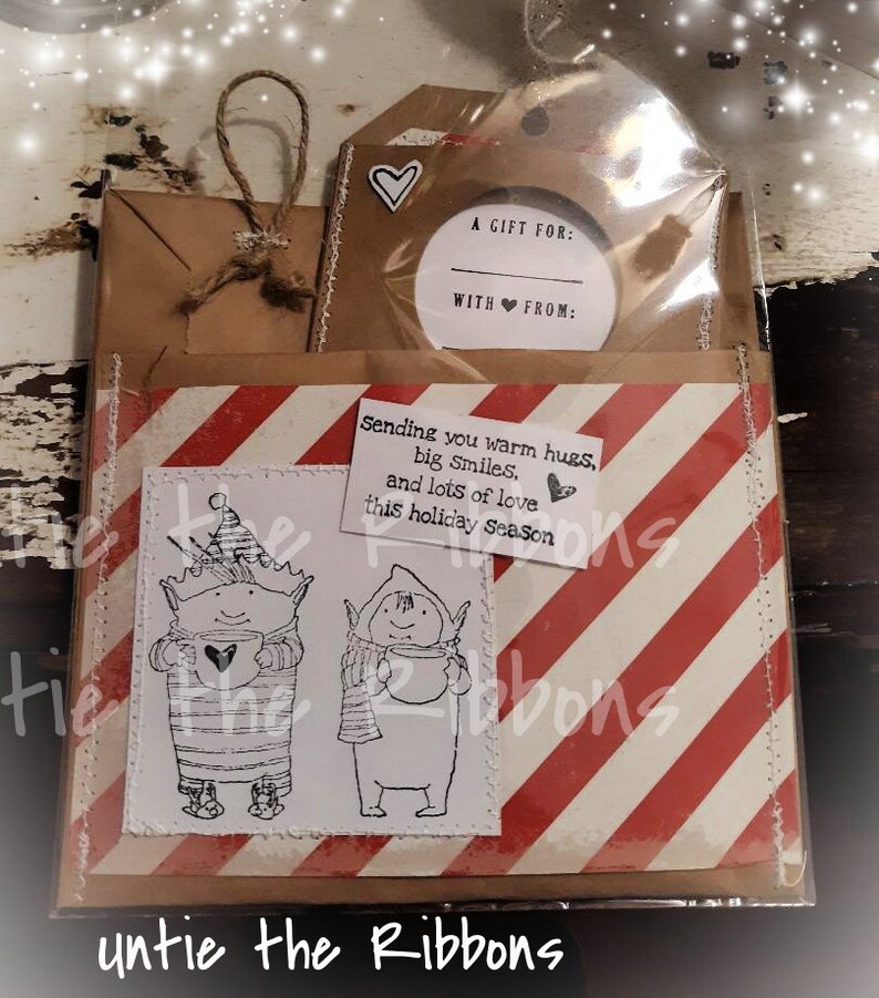 Paper Bag Stocking Large/journal Pocket Sending Warm Hugs - Etsy