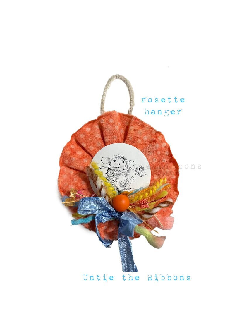 Paper & Fabric Rosette Hanger House Mouse W/flower ONE - Etsy