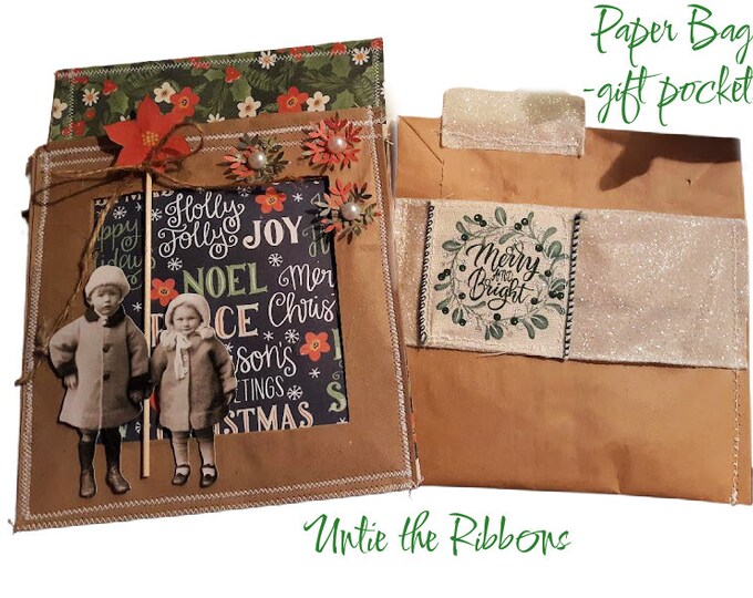 Paper Bag Gift Pocket/journal Pocket, Large - Christmas Tim Holtz and ...