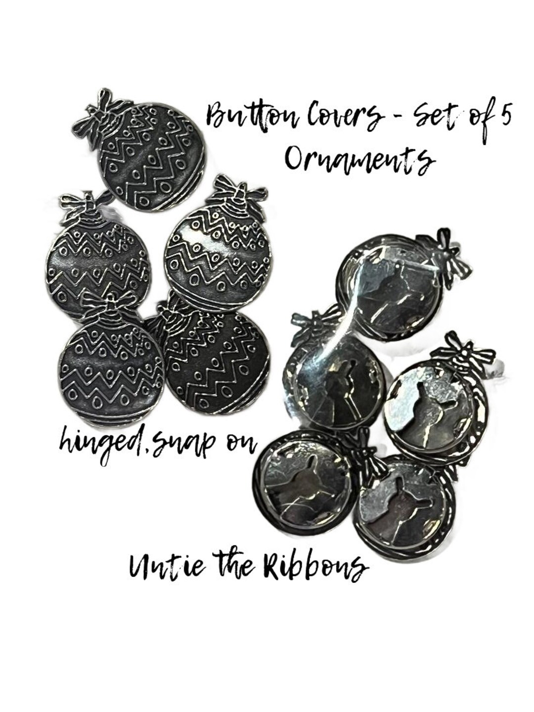Button Covers - Brass Shenanigans, Hinged, Snap on - Ornaments - (5 ...