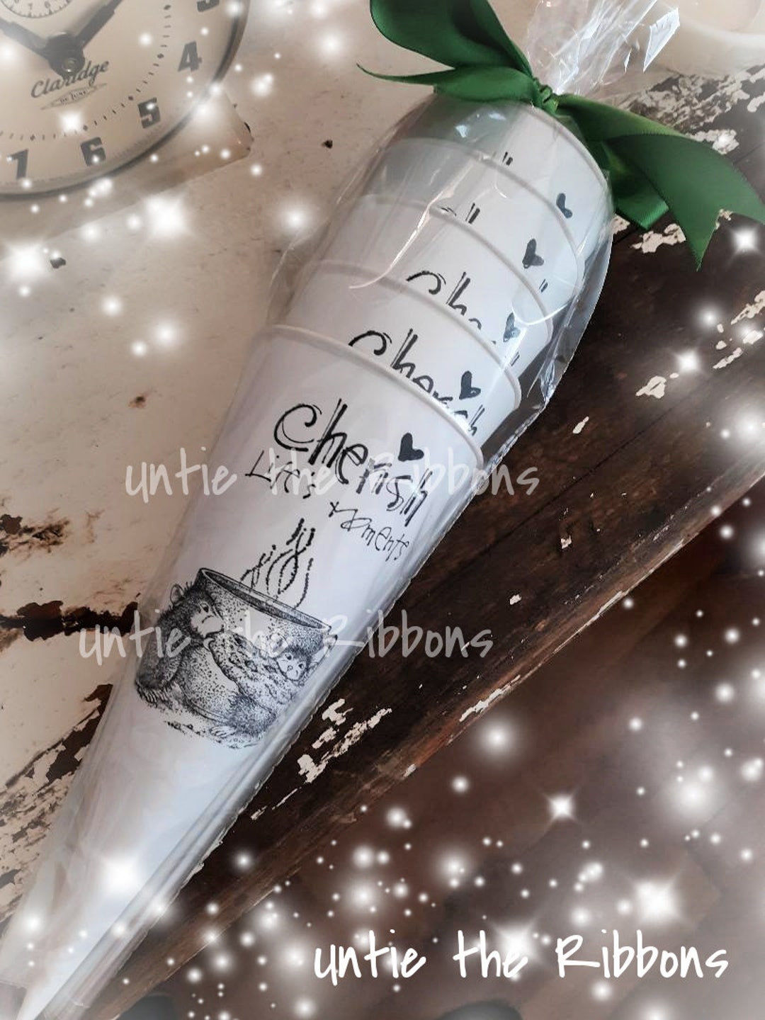 Hand Stamped White Paper Cones - House Mouse, Cherish Life's Moments ...