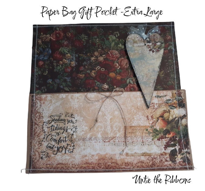 Paper Bag Gift Pocket Extra Large Tidings of Comfort and - Etsy