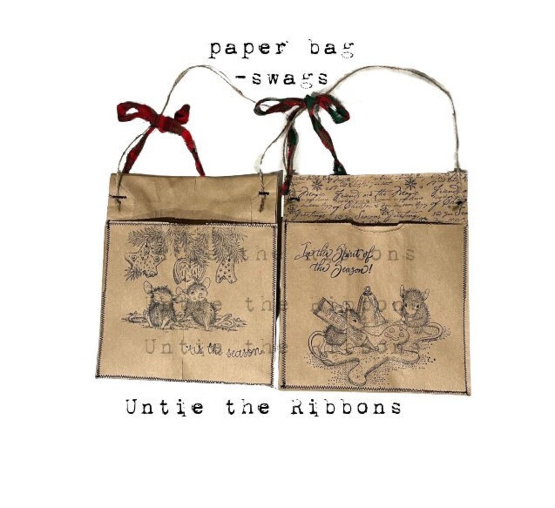 Paper Bag Pocket Swags, Christmas/large/gift Pocket house Mouse, Tis ...