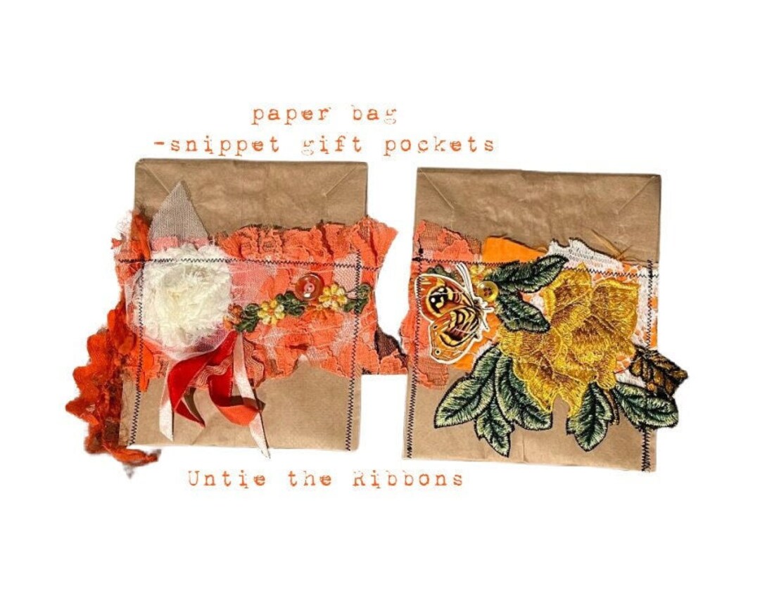 Paper Bag Snippet Gift Pockets/journal Pockets, Small Two Count - Etsy