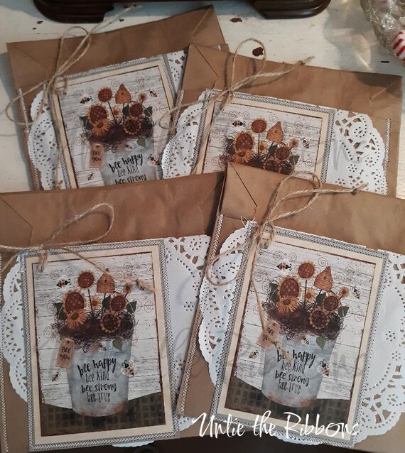 Paper Bag Pockets Bee Happy Bee Kind Bee Strong Bee True - Etsy