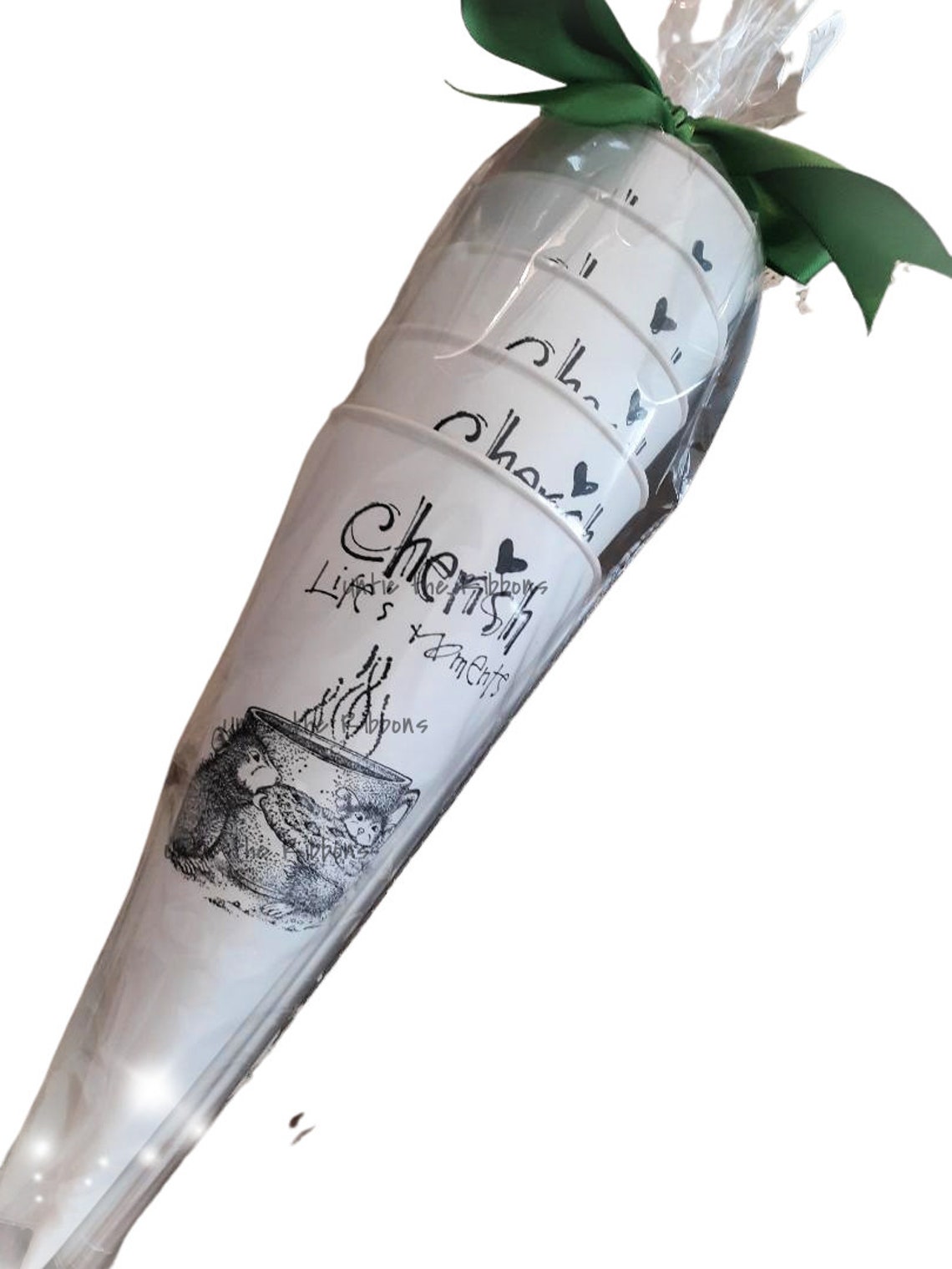 Hand Stamped White Paper Cones - House Mouse, Cherish Life's Moments ...