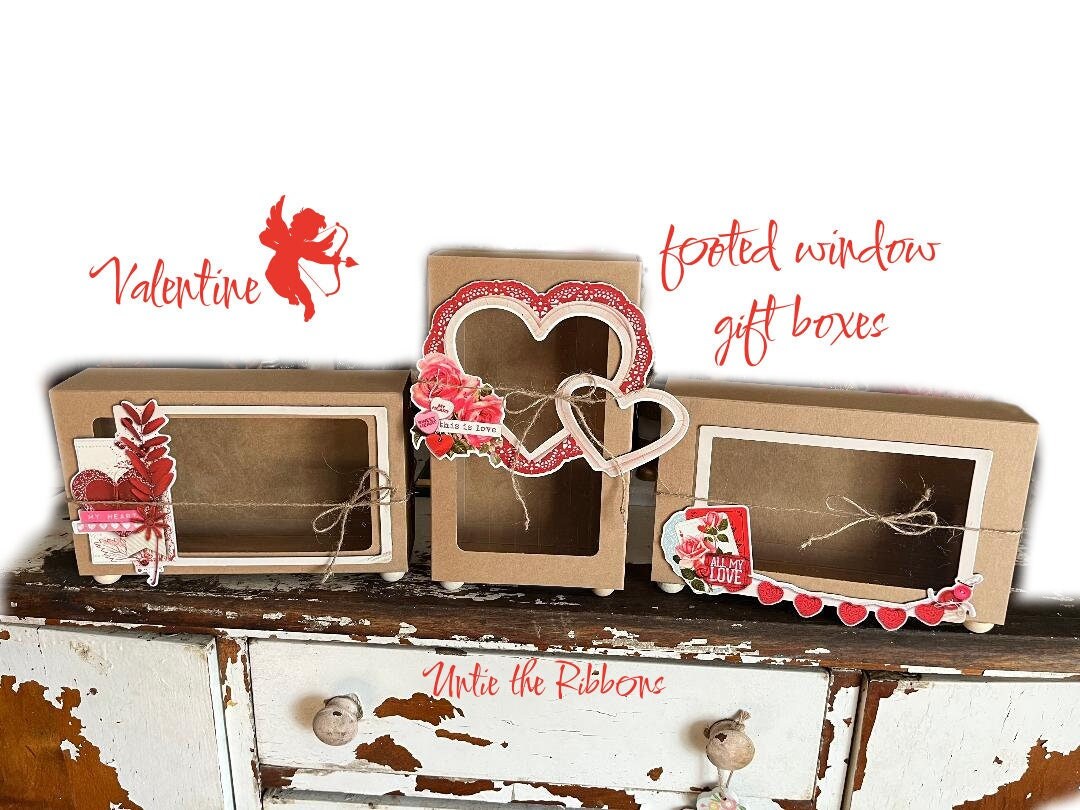 Footed Window Gift Box- THREE Count, Valentine - Simple Stories ...