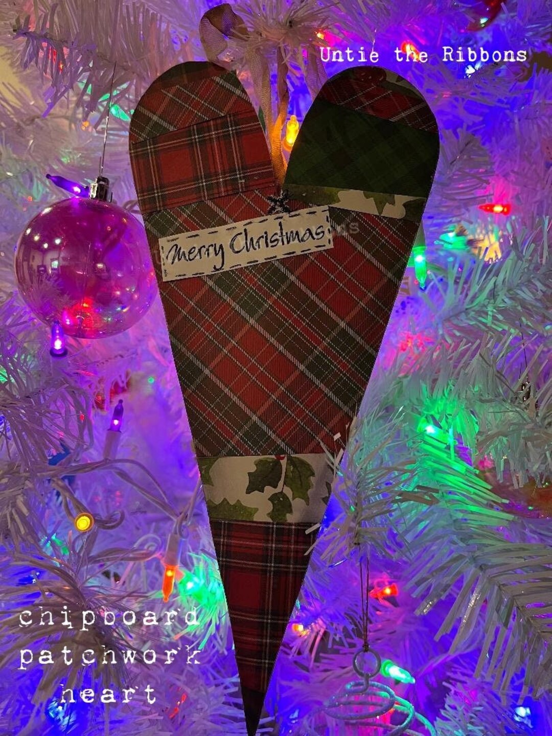 Patchwork Chipboard Heart Hanger One Quantity - Etsy