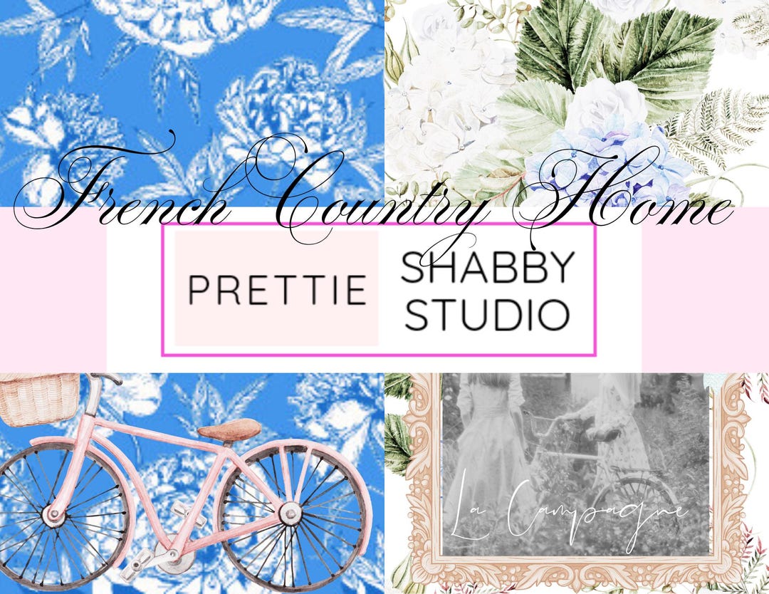 French Country Home Decorative Paper Kit - French Country Home Digital ...