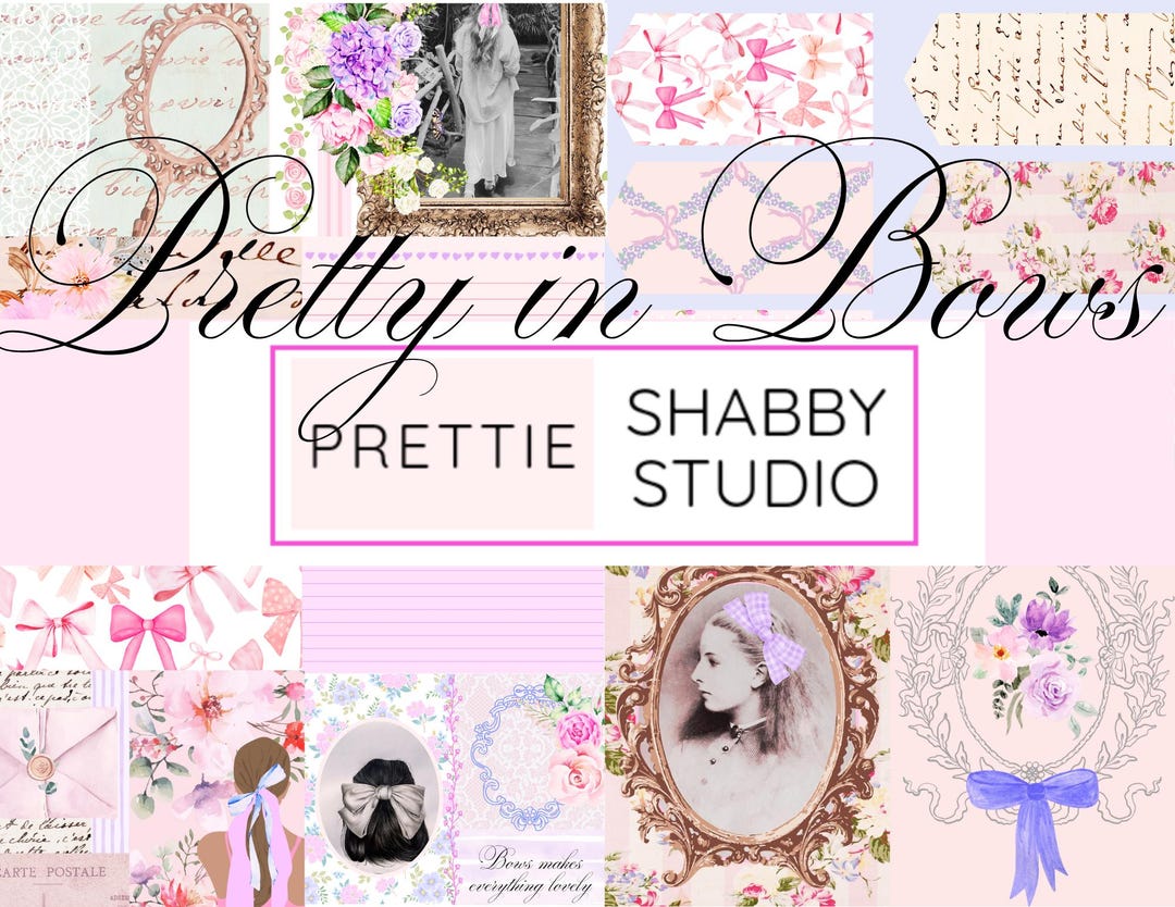 Pretty in Bows Decorative Paper Kit | Coquette Paper Kit | Bow Theme ...