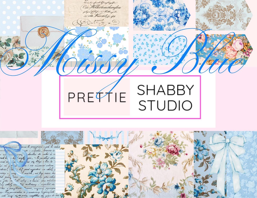 Blue Theme Digital Download | Blue Decorative Paper Printable | Missy ...
