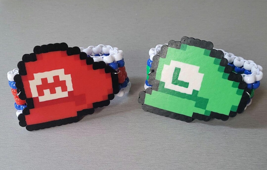 Mario and Luigi Perler Kandi Cuffs - Etsy