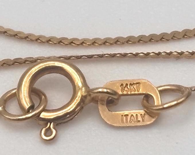 Vintage 70s 14KT Italy 0.5mm Serpentine Chain ~20 Inches Yellow Gold S ...