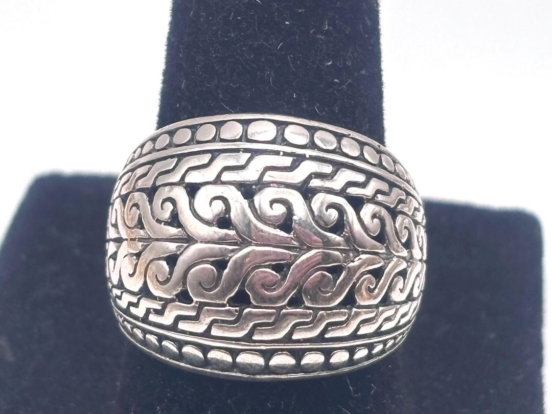 Vintage 80s 925 Layered Art Dome Ring Size 6.25 6 1/4 Sterling Silver ...