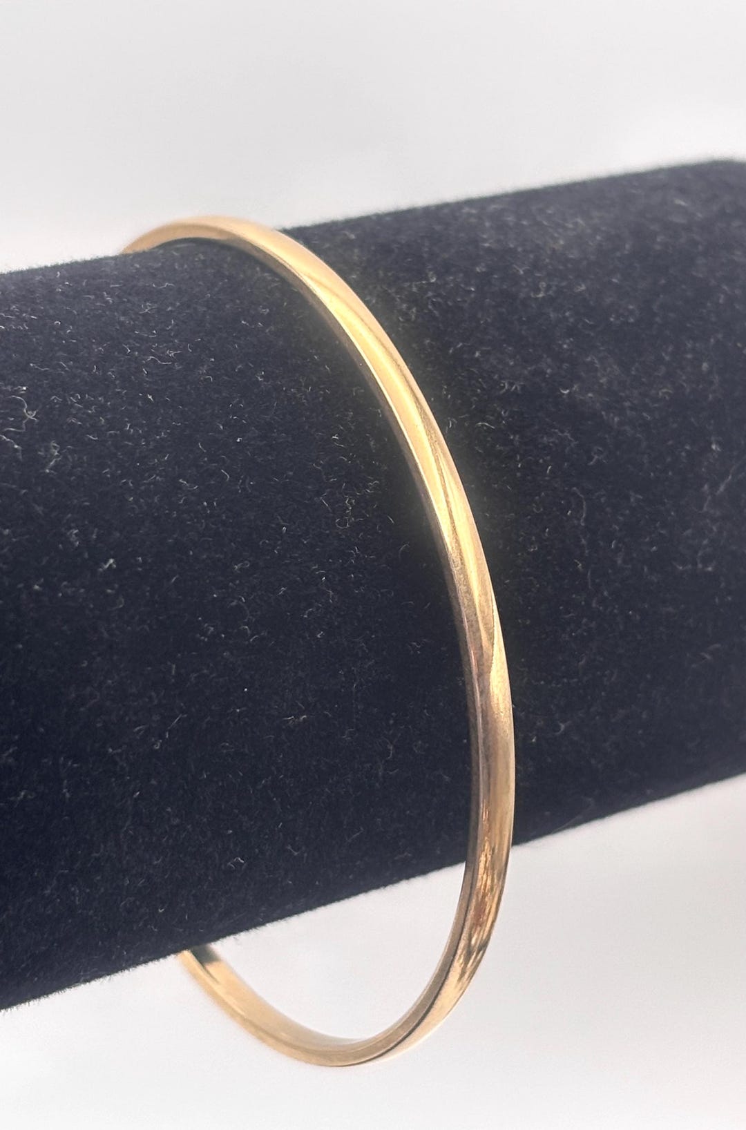Vintage 60s Trifari Stacking Bangle 8 Inches Yellow Gold Tone Thin Size ...