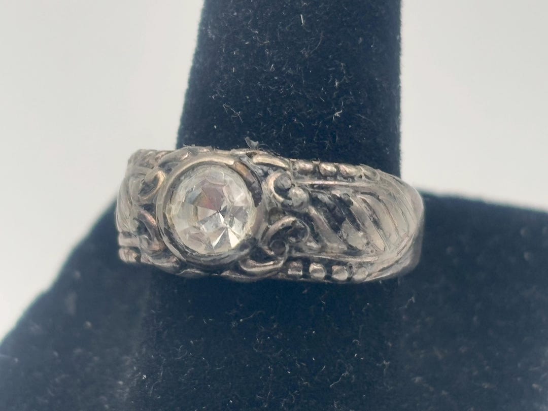 Premier Designs Ornate Glass Stone Ring Size 6.5 6 1/2 Aged Antiqued ...