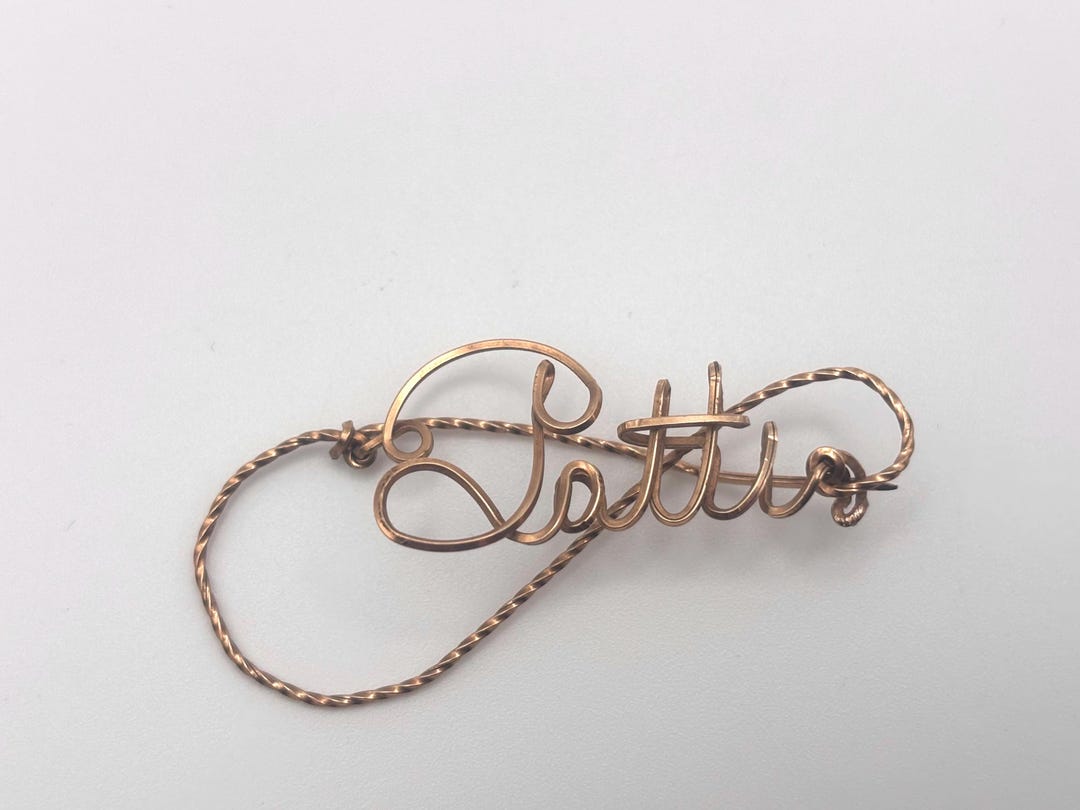 Vintage 50s Patti Name Brooch Personalized Script Ribbon Embossed ...