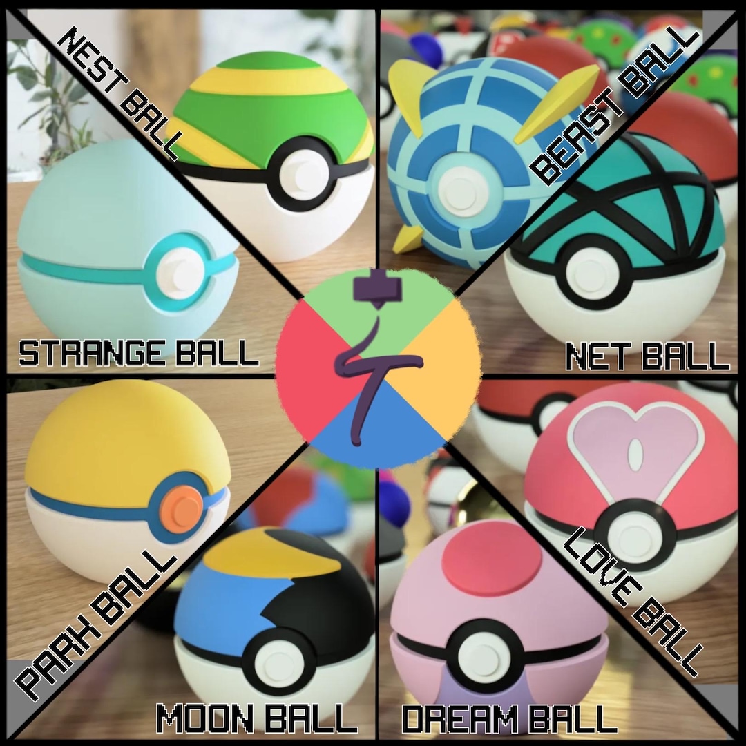 3D Printed Pokémon Pokeballs Unique Collectible Gifts for Fans - Etsy
