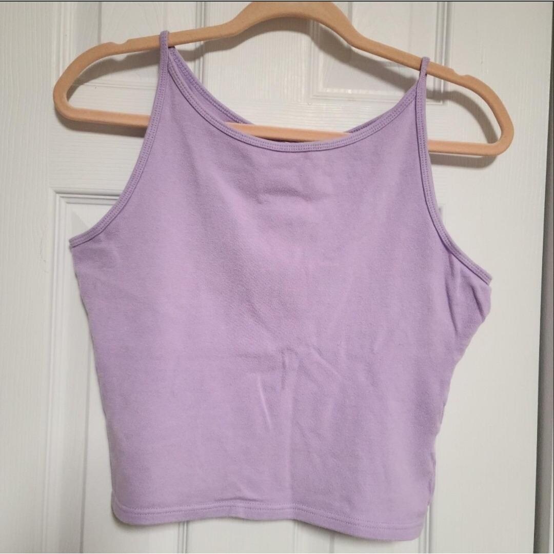 Y2K 2000s Vintage Energie Crop Tank Top Purple Round Neck Skinny Straps ...