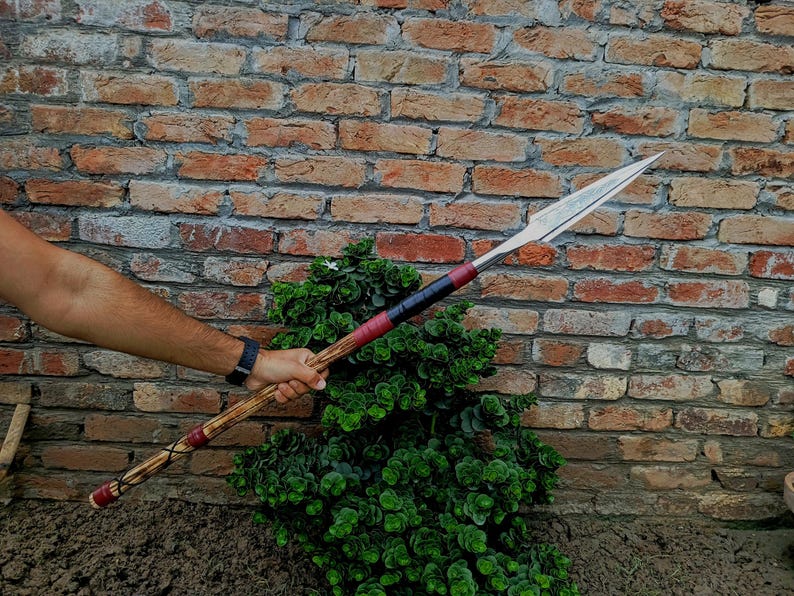 Beautifully Handmade Stainless Steel Spear With Leather Sheath | Gift ...