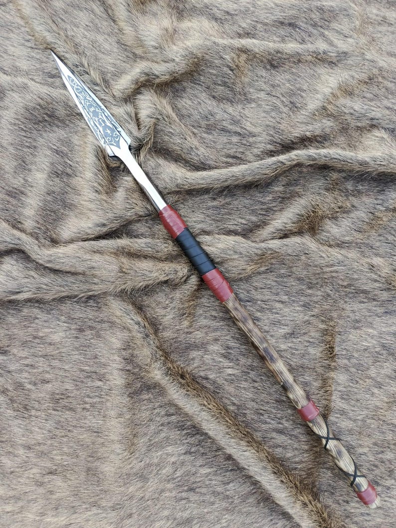 Beautifully Handmade Stainless Steel Spear With Leather Sheath | Gift ...