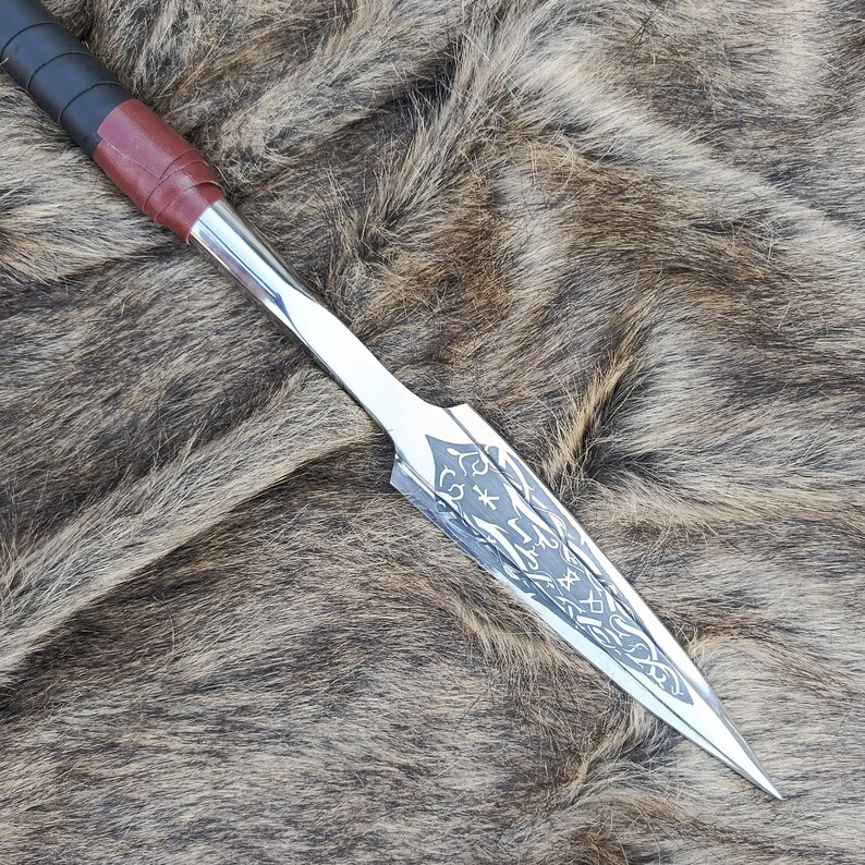 Beautifully Handmade Stainless Steel Spear With Leather Sheath | Gift ...