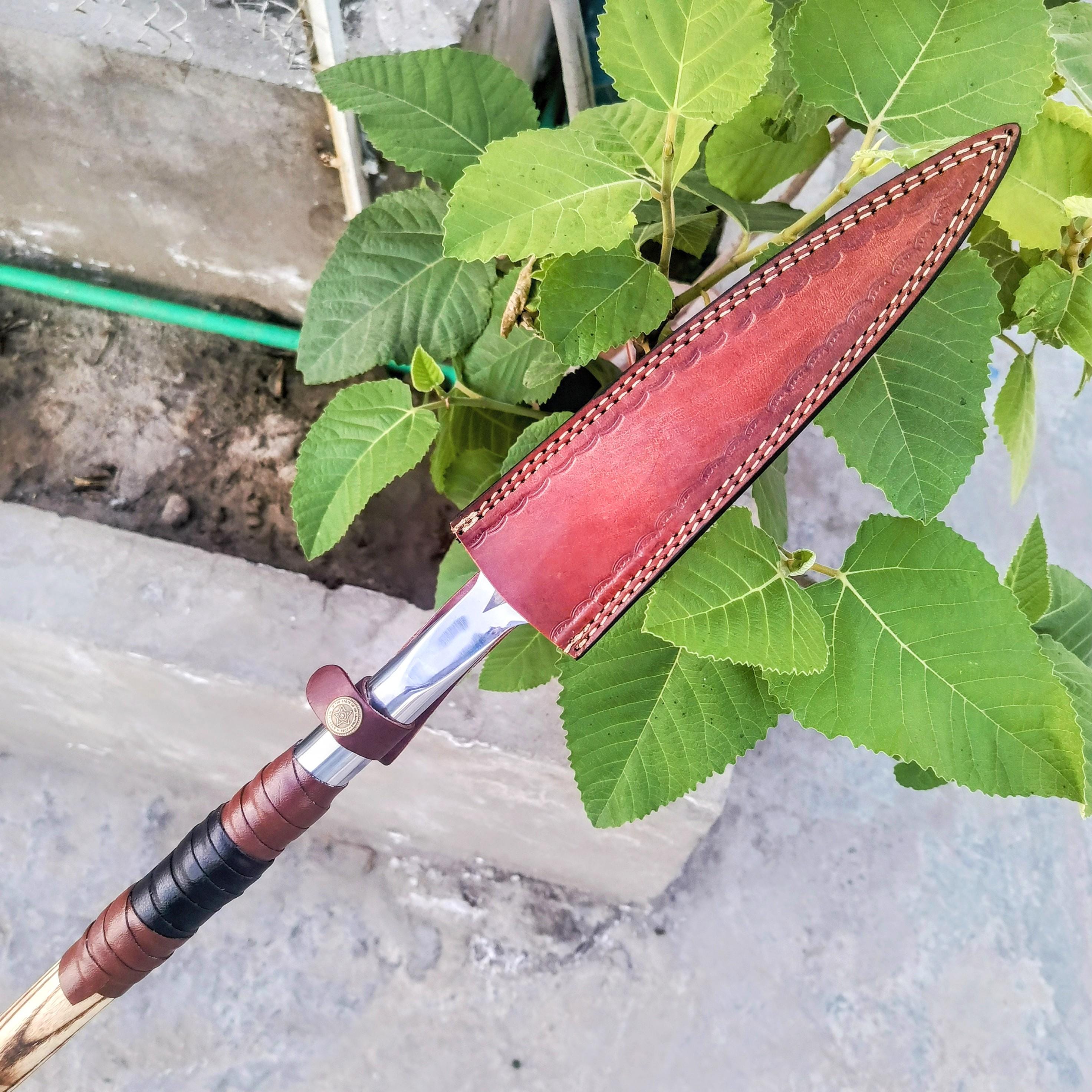 Beautifully Handmade Stainless Steel Spear With Leather Sheath | Gift ...