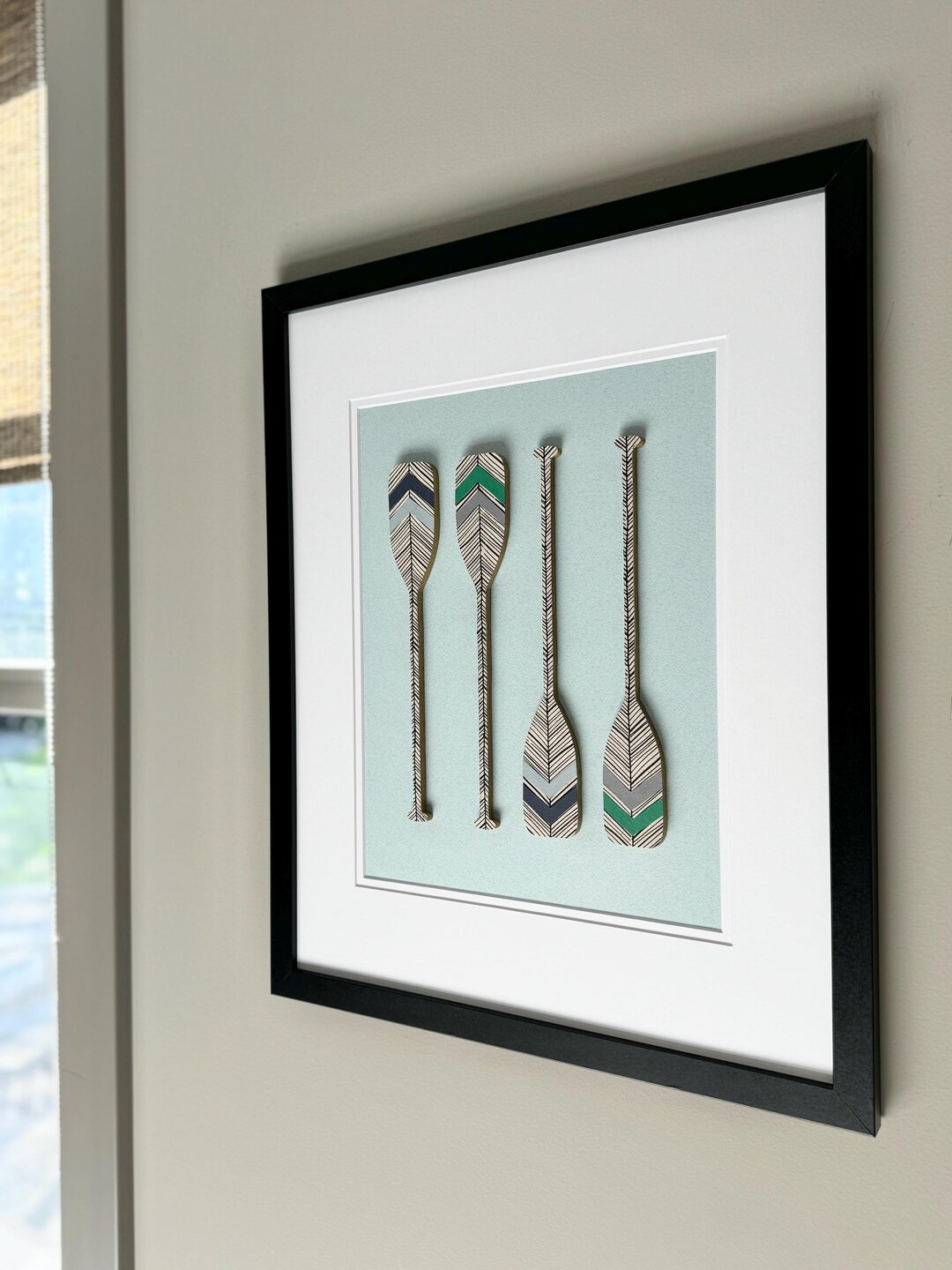 Boat Paddle Framed Decor, Hanging Decorative Oars for Lake Home, Gift ...