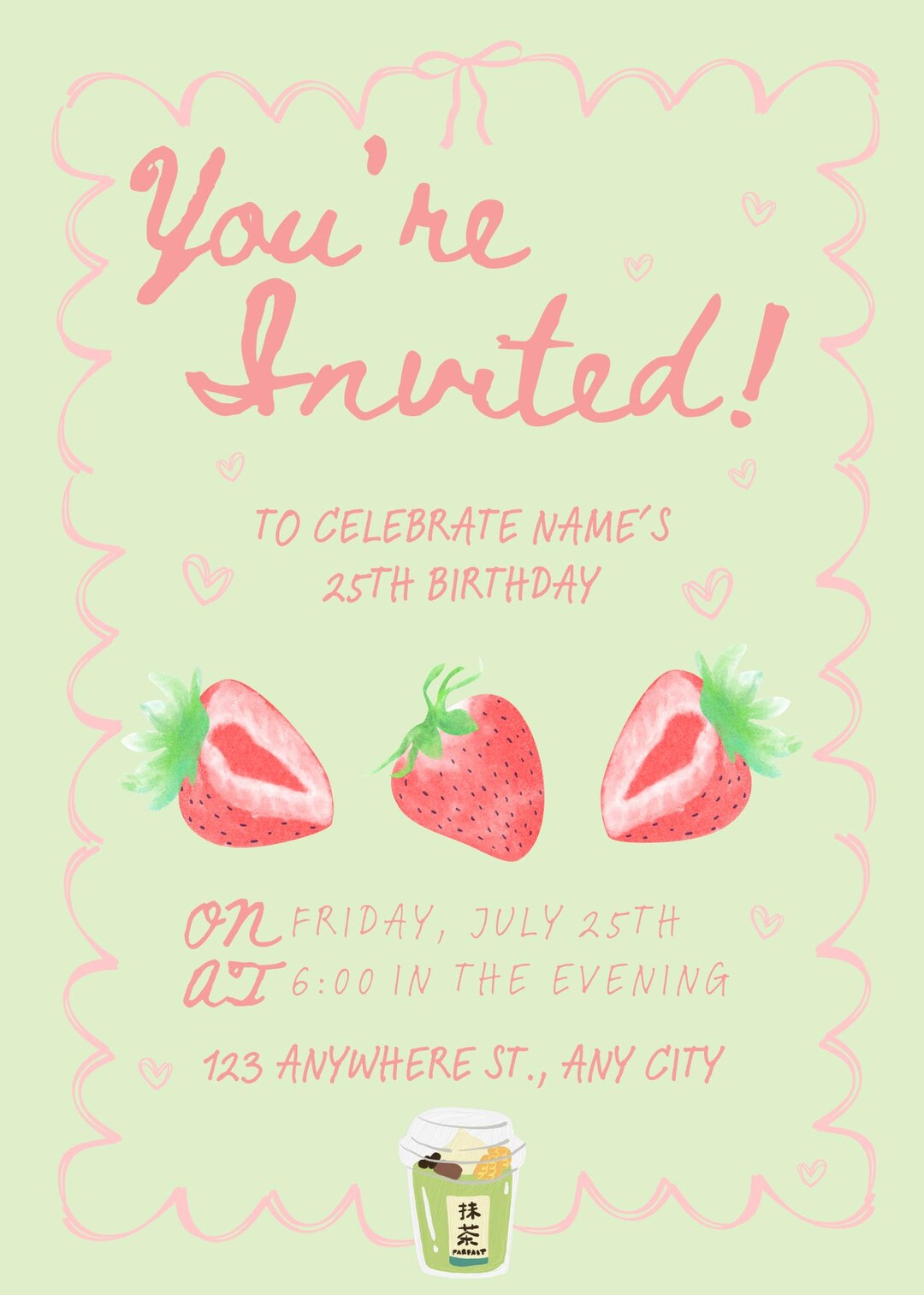 Matcha Strawberry Birthday Bundle - Etsy