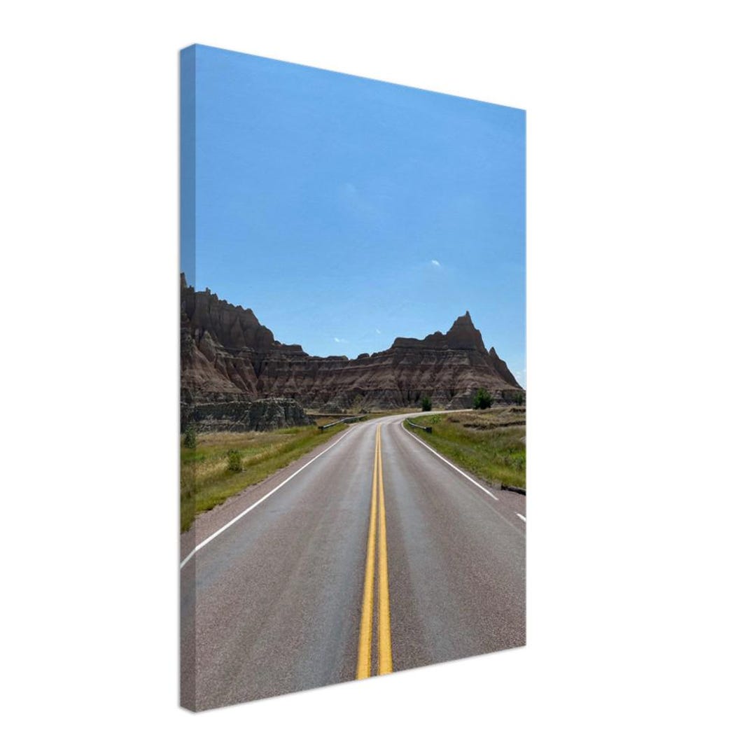 Road Trip Art, Open Road Canvas, Badlands National Park Wall Decor ...