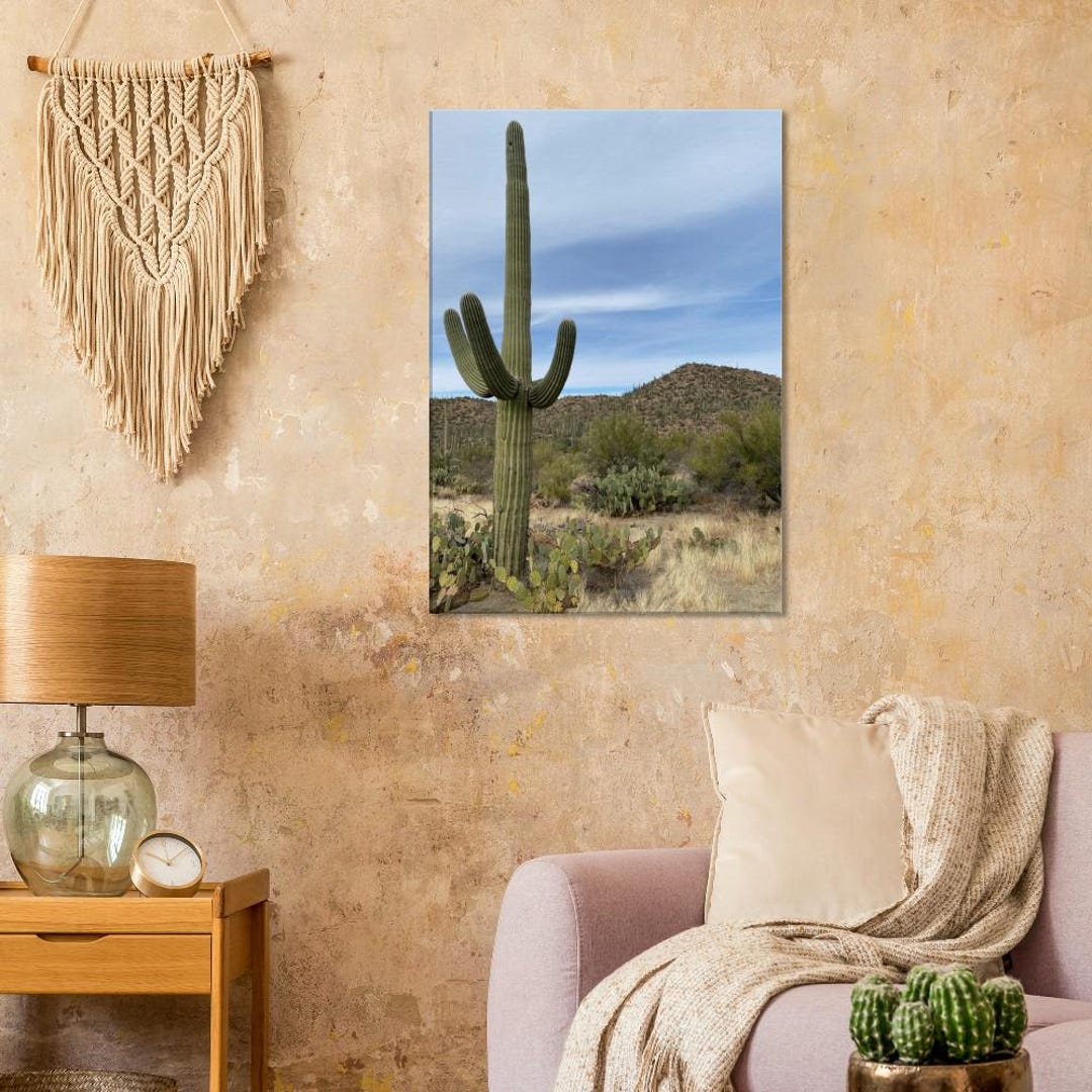 Saguaro Cactus Canvas, Cactus Print, National Park Wall Decor, Western ...