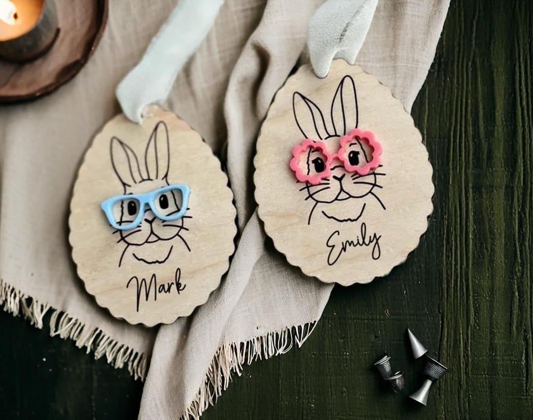 Easter Basket Tag, Easter Egg Hunt Label, Wooden Baby Easter Gift ...