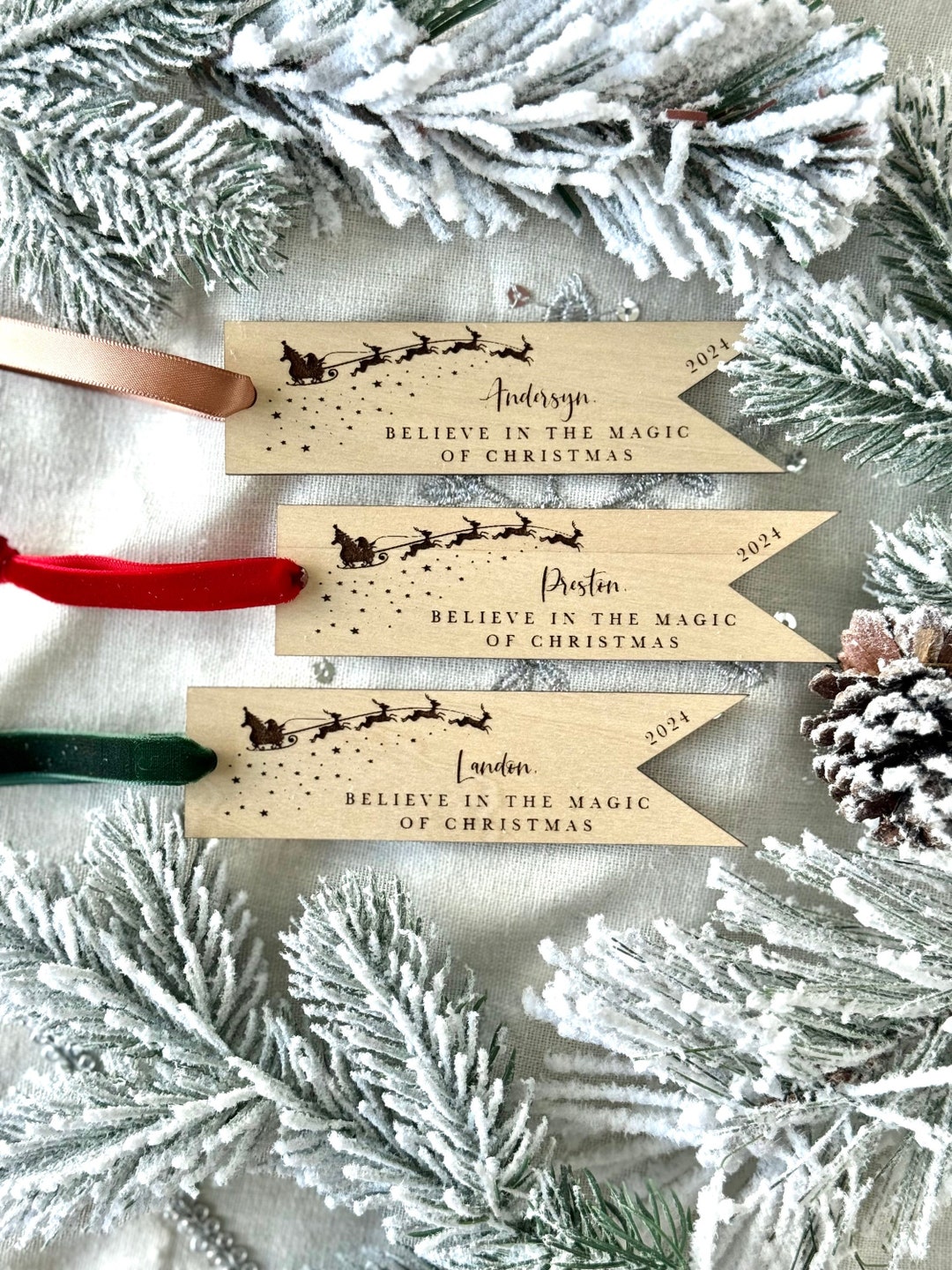 Personalized Christmas Gift Tag, Custom Stocking Family Name Tags ...