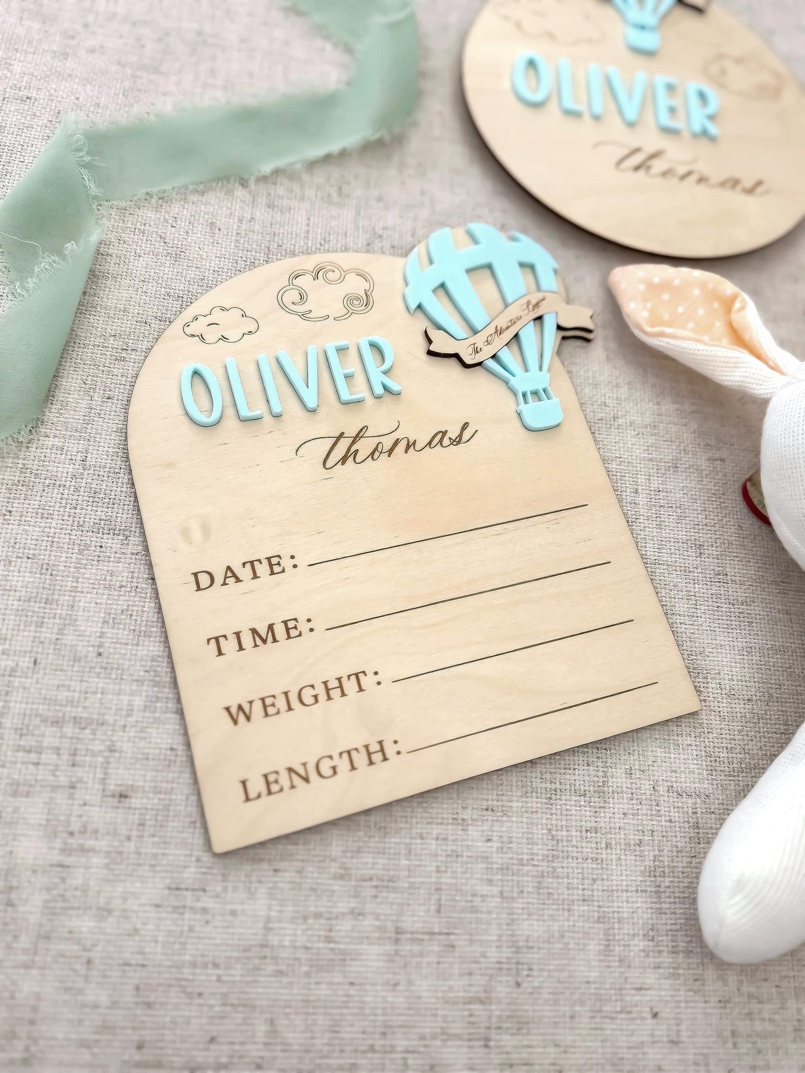 Wooden Balloon Interchangeable Milestone Markers, Hospital Baby ...