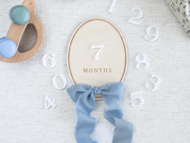 Engraved Baby Monthly Milestone Markers for Boy, Newborn Photo Prop ...