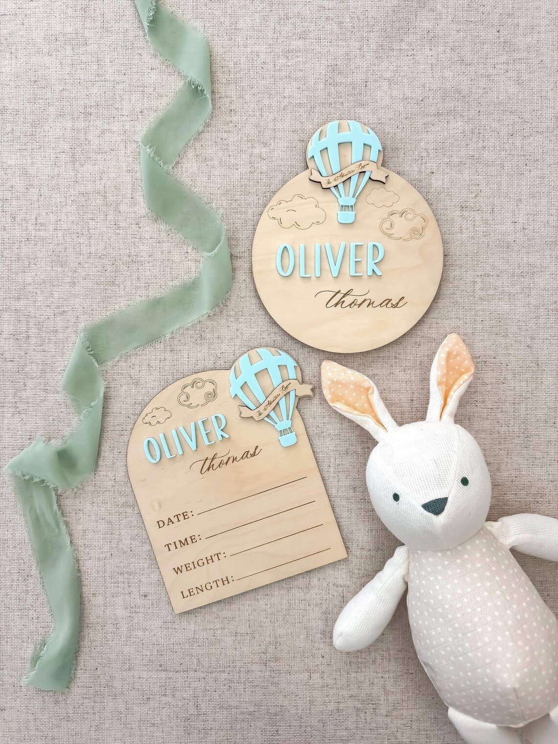 Wooden Balloon Interchangeable Milestone Markers, Hospital Baby ...