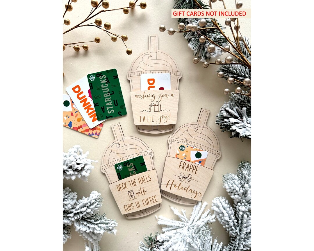 Coffee Gift Card Holder, Christmas Holiday Gift Card Ornament, Teacher ...