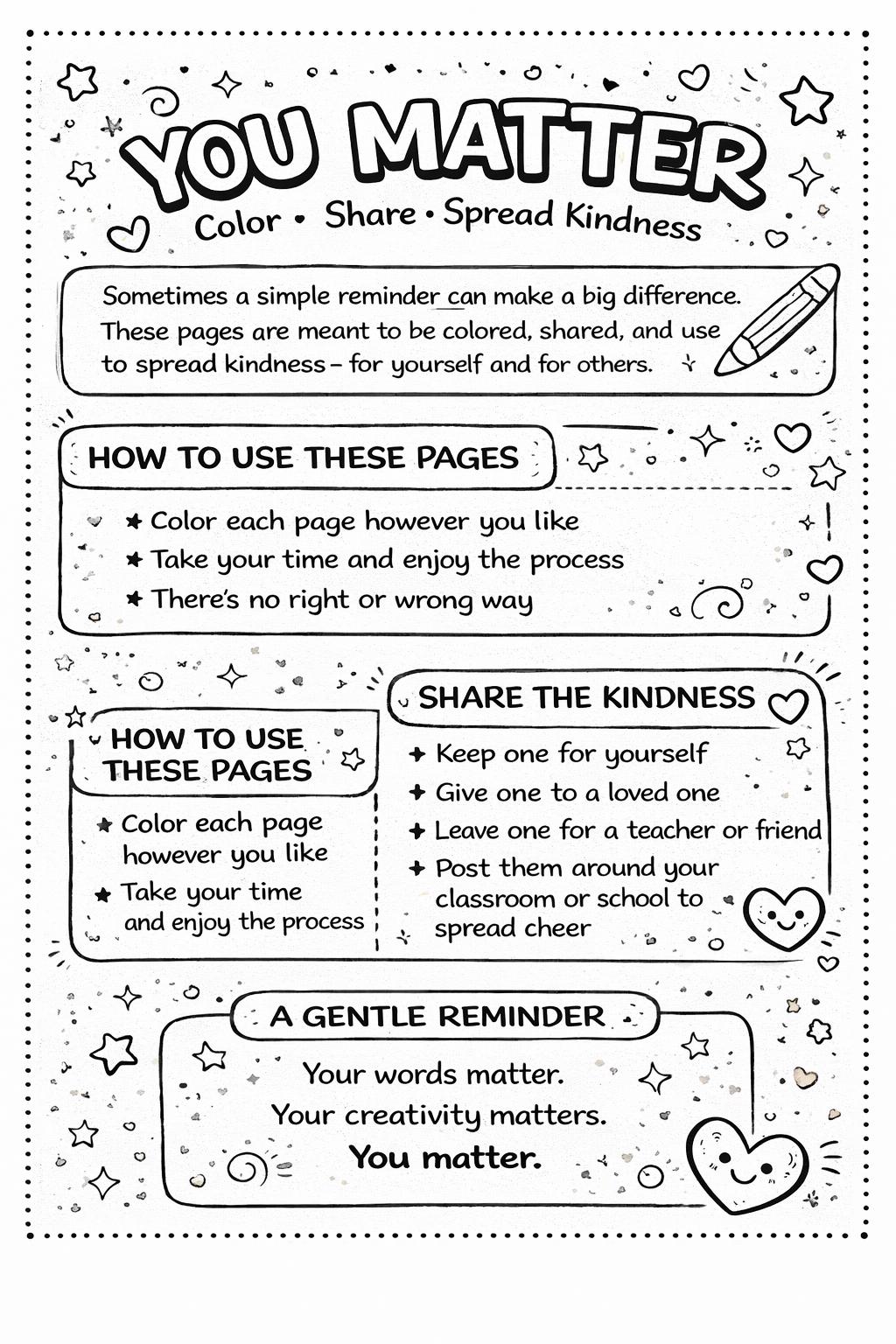 You Matter Lesson for Teachers and Parents - Etsy