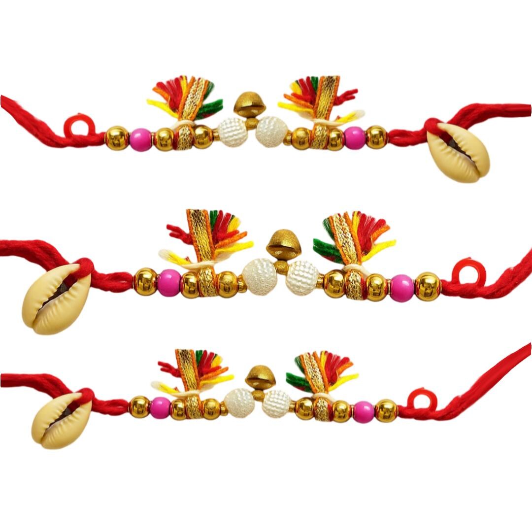 Handmade Kangan Dora Bracelet: Red Thread, Cowrie Shell, Indian Wedding ...