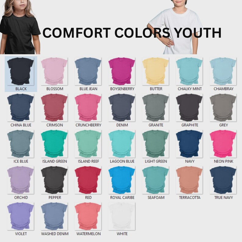 Blank Comfort Colors® Youth Comfort Color C9018 Shirt, Comfort Colors ...