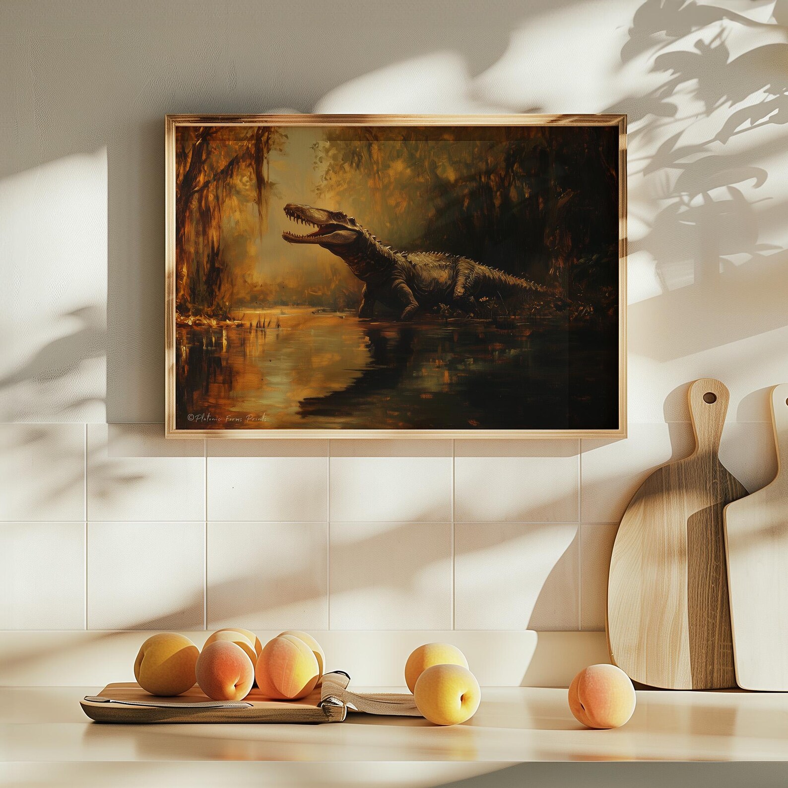 Prehistoric Crocodile | Museum Style Painting | Children's Room Wall ...