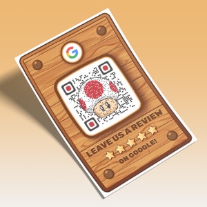 Google Review Table Tents W/ QR Code self Standing DIY Printable Double ...